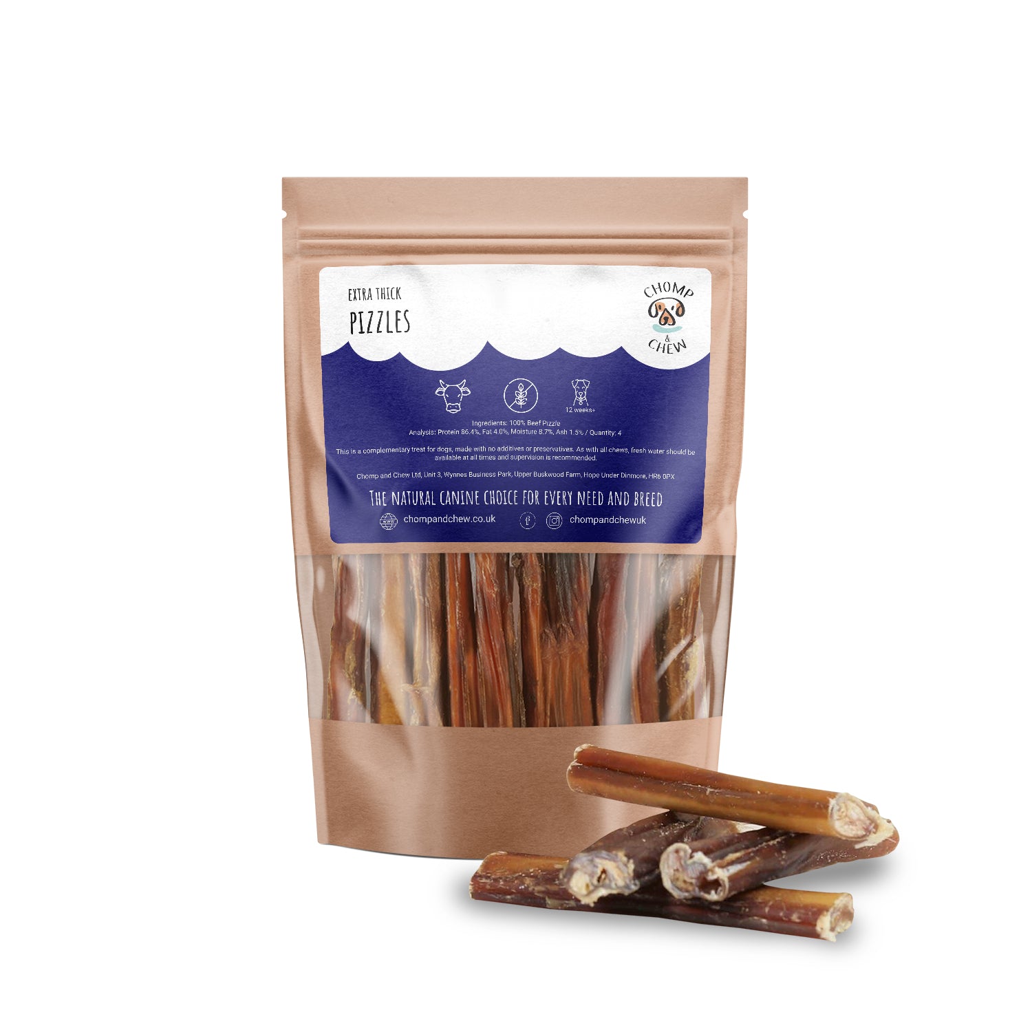 Bulls Pizzles (12cm) - EXTRA THICK – chompchew