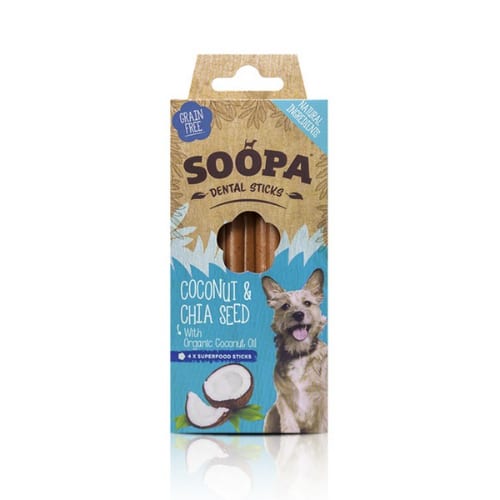 Soopa Coconut + Chia seed Dental Sticks Dog Treats – Chomp & Chew